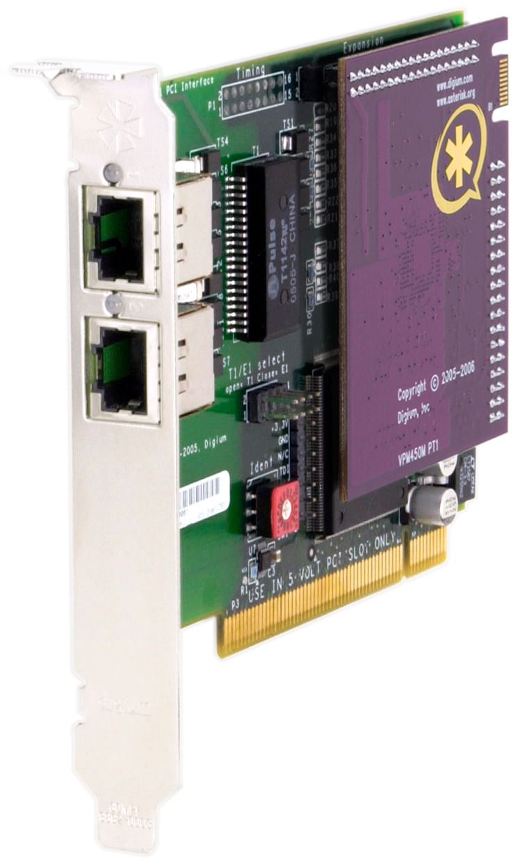 Digium TE207P - Dual Span T1/E1 5 volt with echo cancellation module ...