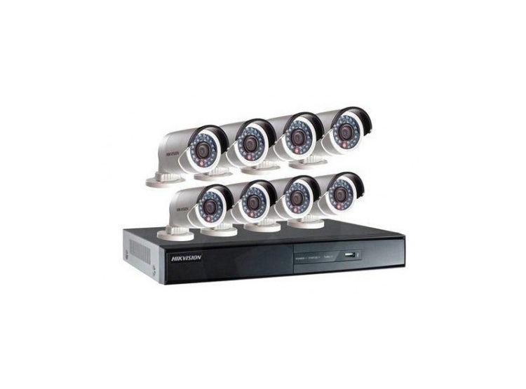 Hikvision KIT DVR 8ch + 8 Bullet IP66 + 8 Rollos BNC 20mt + HDD 1TB ...
