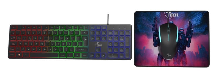 Xtech XTK-535S Combo Gaming Teclado, Mouse y Mouse Pad - RedCetus